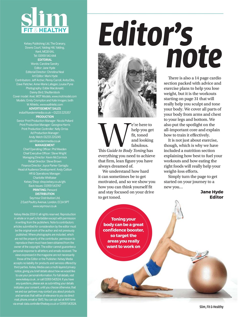 Slim Fit & Healthy Magazine - Guide to Body Toning Back Issue