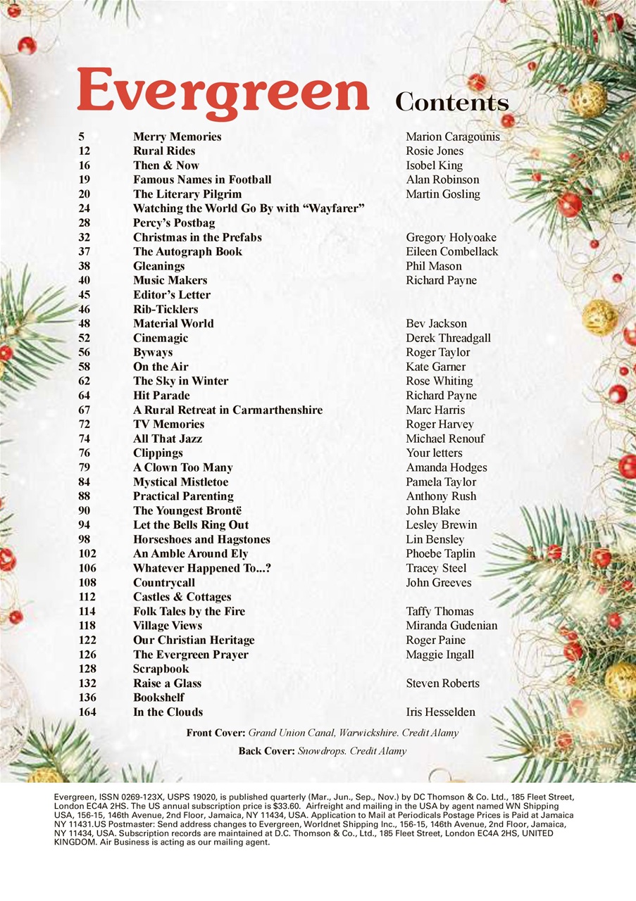 Evergreen Magazine - Winter 2019 Back Issue