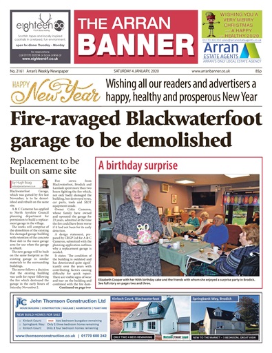 Arran Banner Magazine - 04 January 2020 Back Issue