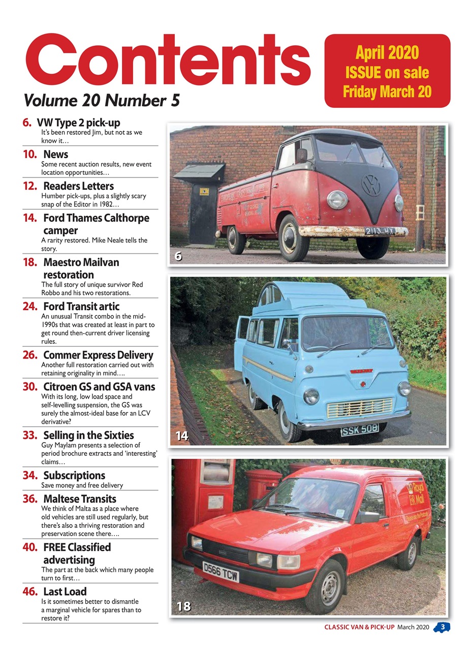 Classic Van & Pick-up Magazine - March 2020 Back Issue