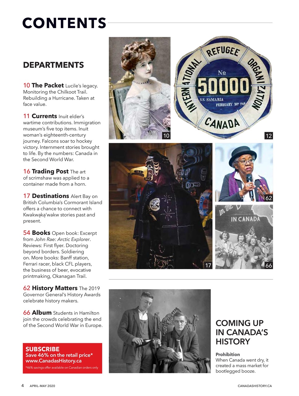 Canada's History Magazine - Apr/May 2020 Back Issue
