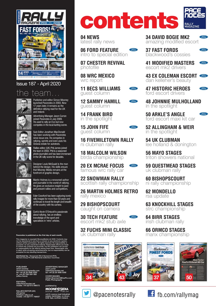Pacenotes Rally magazine - Issue 187 - Apr 2020 Subscriptions | Pocketmags