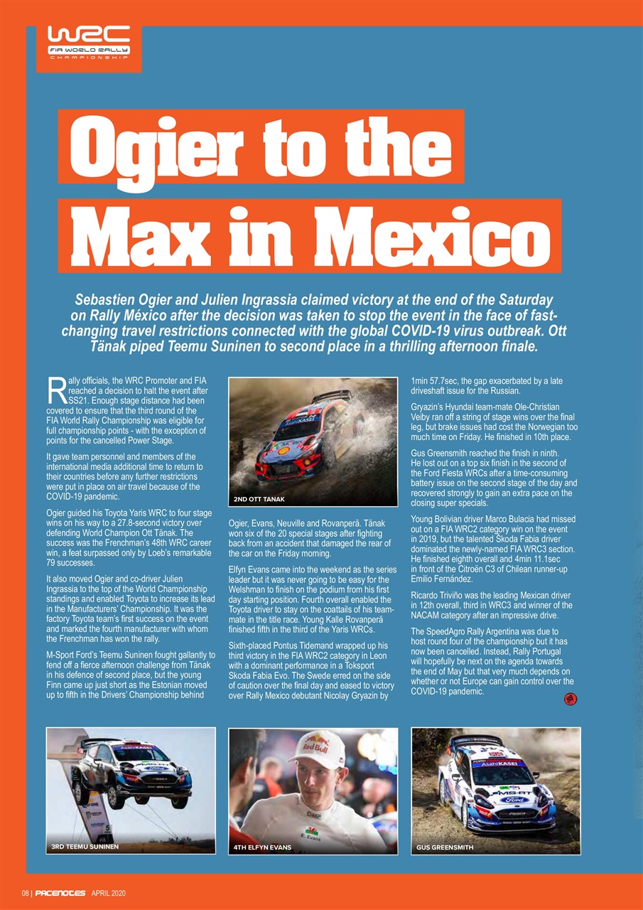 Pacenotes Rally magazine - Issue 187 - Apr 2020 Back Issue