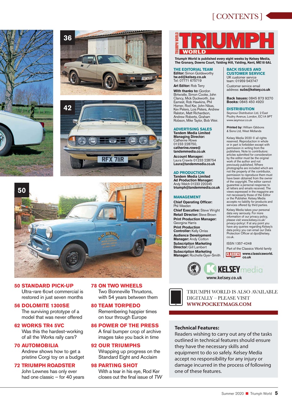 Triumph World Magazine Subscriptions and Summer 2020 Issue