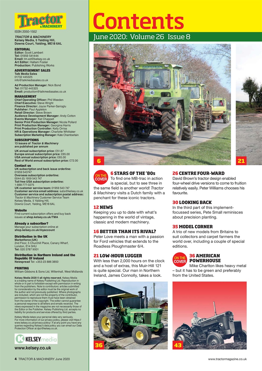 Tractor & Machinery Magazine - June 2020 Subscriptions | Pocketmags