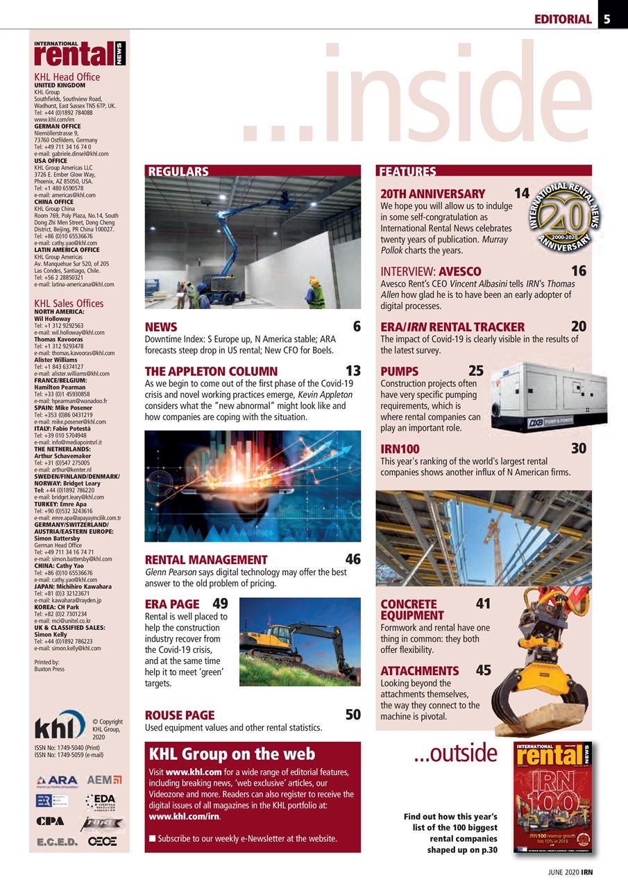 International Rental News Magazine - June 2020 Back Issue