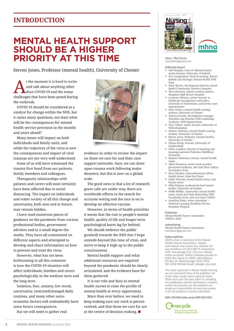 Mental Health Nursing Magazine - JunJul 2020 Back Issue