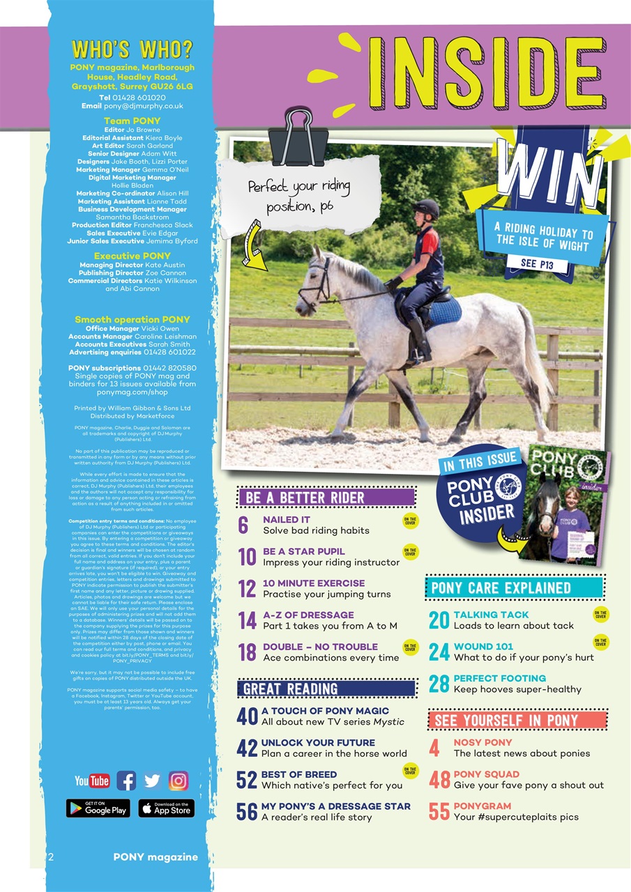 Pony Magazine - PONY Magazine – August 2020 Subscriptions | Pocketmags