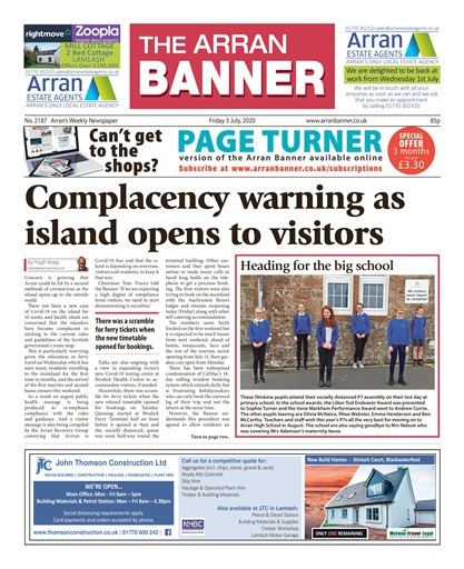 Arran Banner Magazine - 3 July 2020 Back Issue