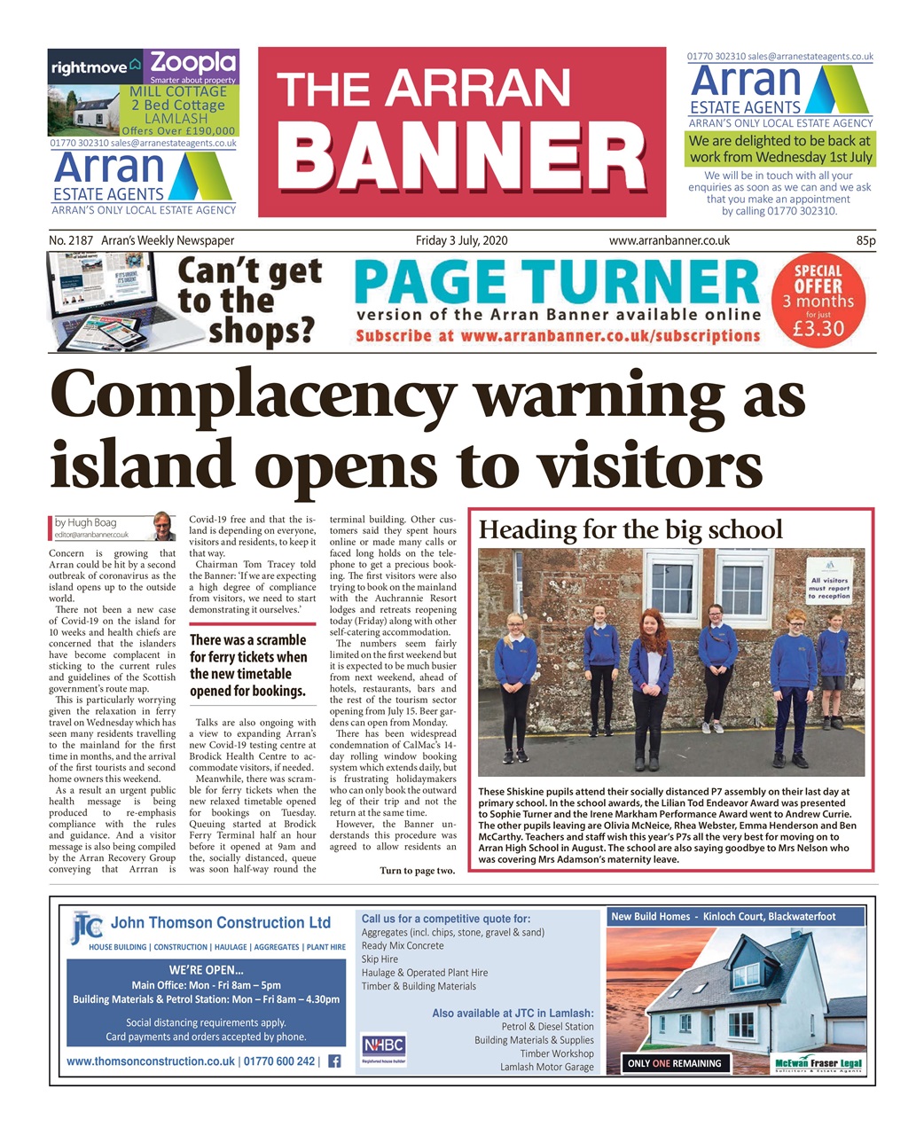 Arran Banner Magazine - 3 July 2020 Back Issue