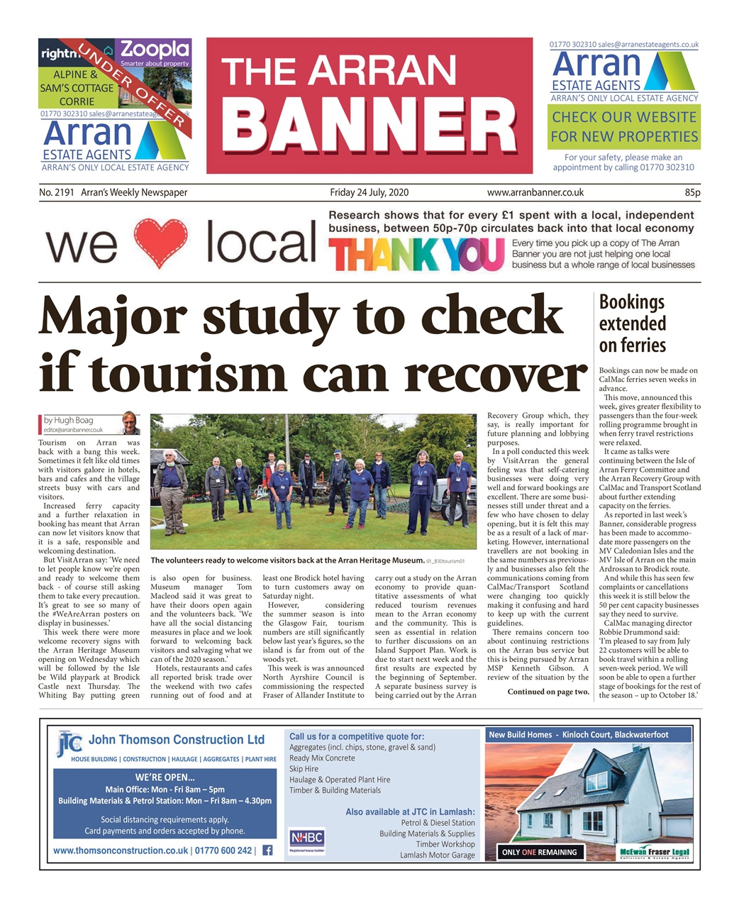 Arran Banner Magazine - 25 July 2020 Back Issue