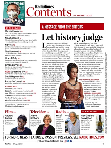 Radio Times Magazine - 1-7th August 2020 Back Issue