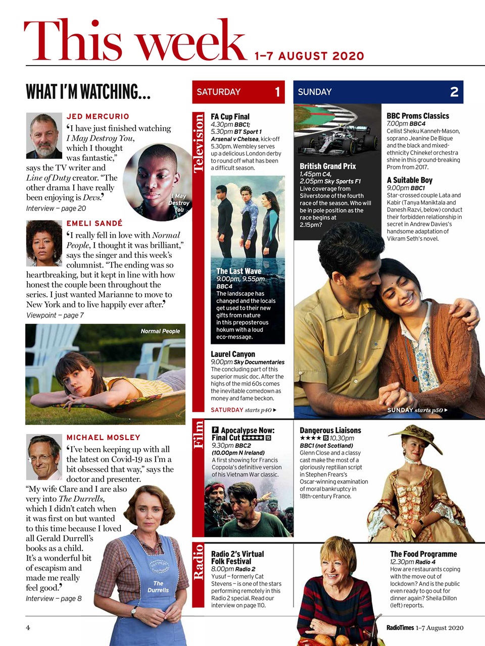 Radio Times Magazine - 1-7th August 2020 Back Issue