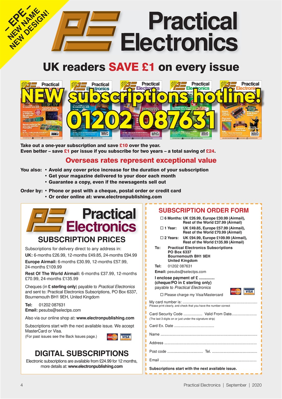 Everyday Practical Electronics Magazine - Sep-20 Subscriptions | Pocketmags