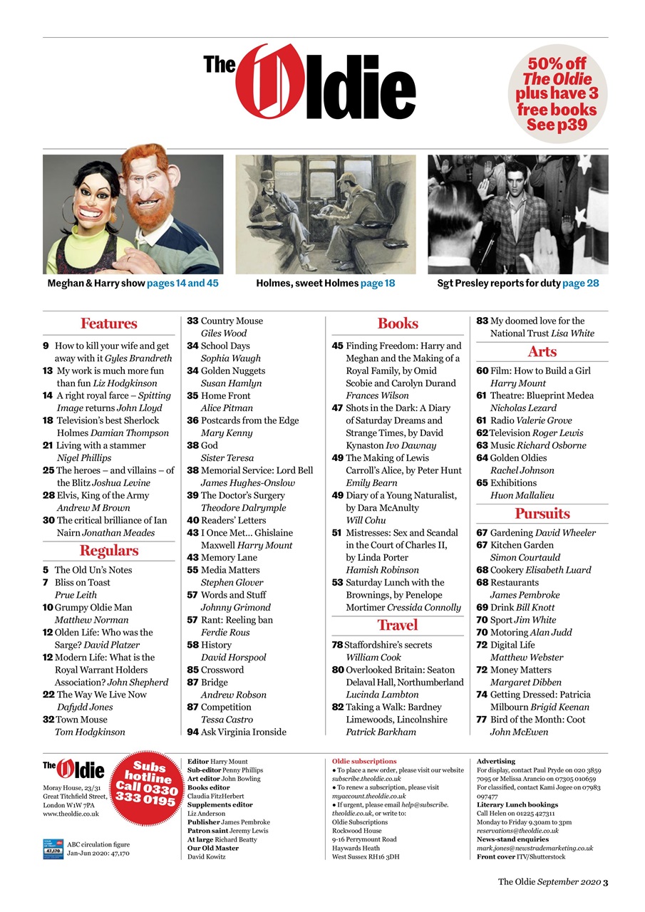 The Oldie Magazine - September 2020 Back Issue