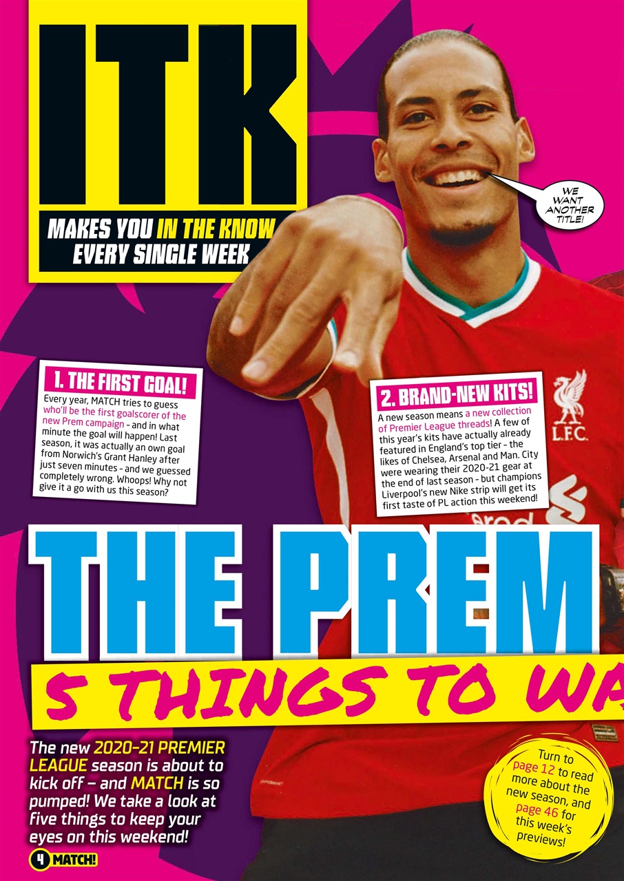 Match Magazine - 8 September 2020 Subscriptions | Pocketmags