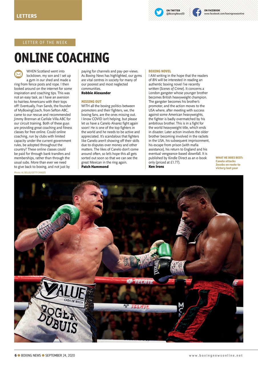 Boxing News Magazine - 24-Sep 2020 Subscriptions | Pocketmags