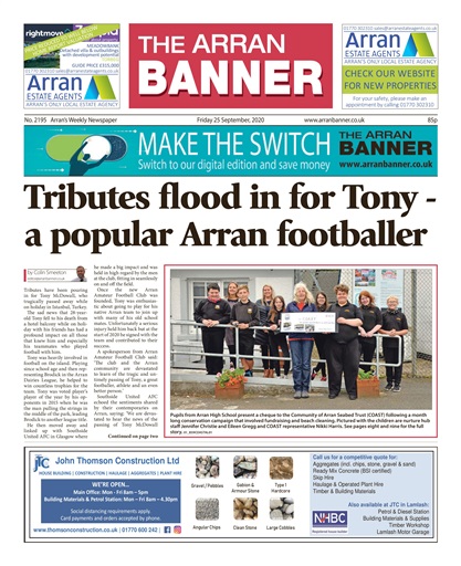Arran Banner Magazine - 25 September 2020 Back Issue
