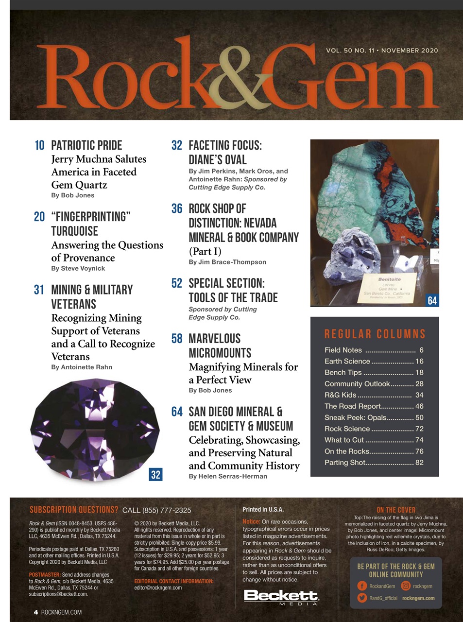 Rock&Gem Magazine - Nov 2020 Back Issue
