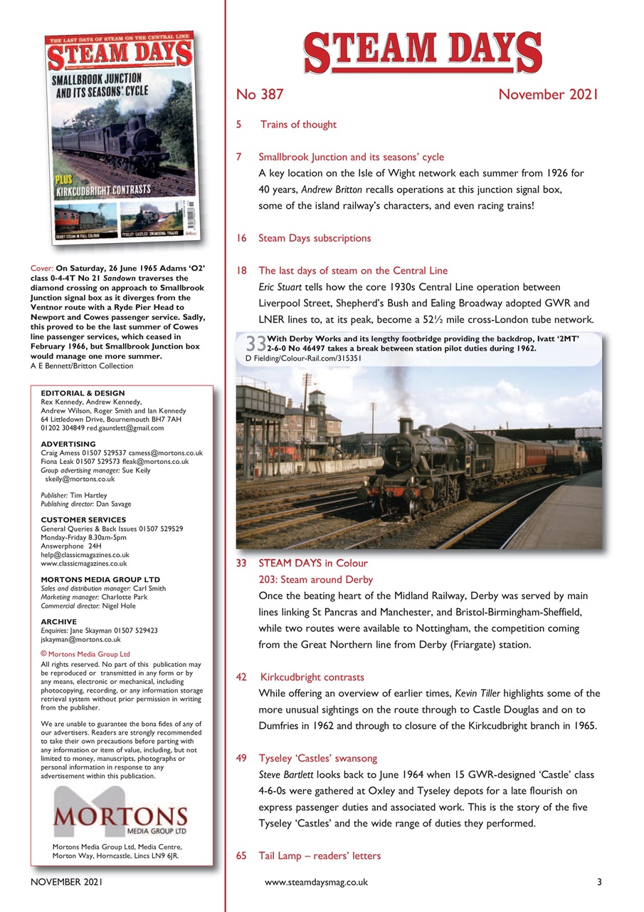 Steam Days Magazine - November 2021 Back Issue