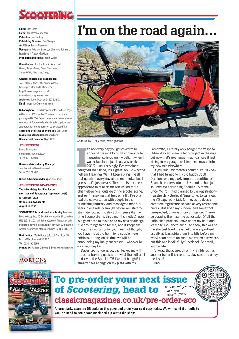 Scootering Magazine - 422 - August 2021 Subscriptions | Pocketmags