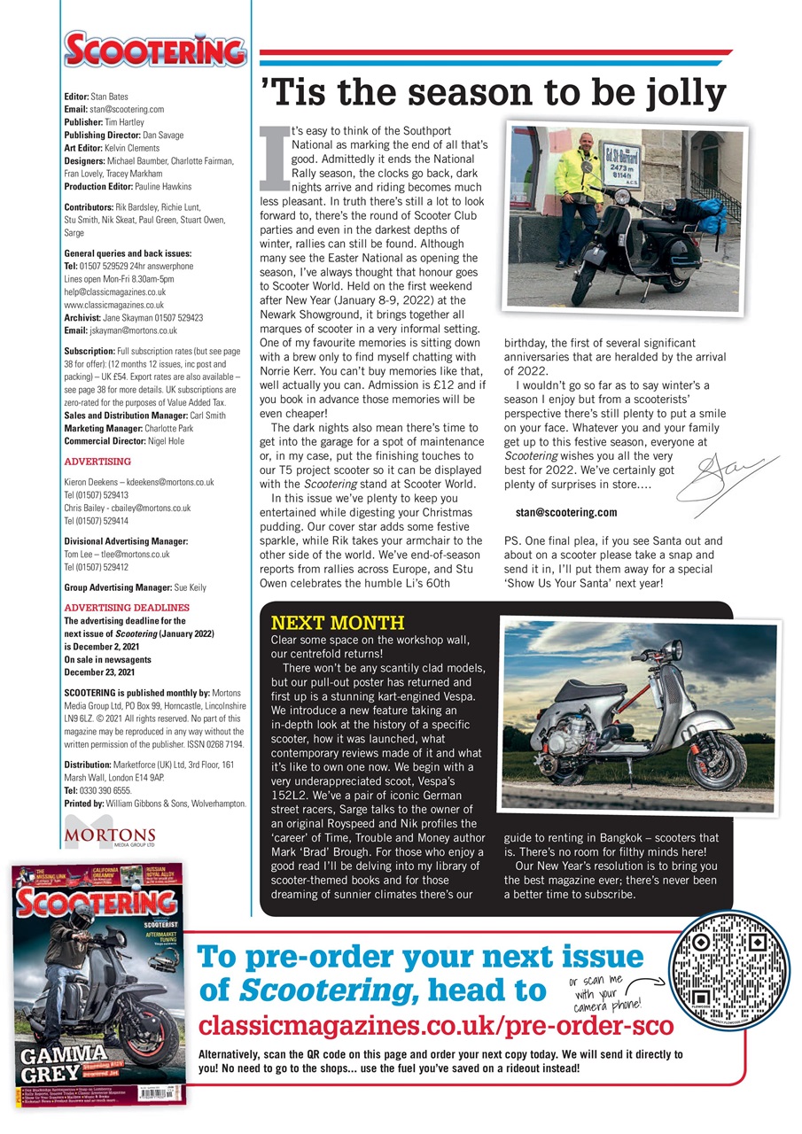 Scootering Magazine - 426 - December 2021 Back Issue