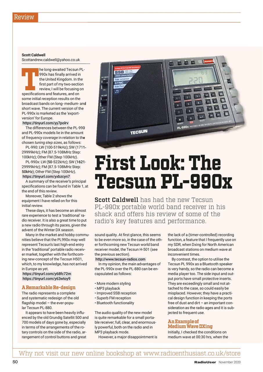 Radio User Magazine - November 2020 Subscriptions | Pocketmags
