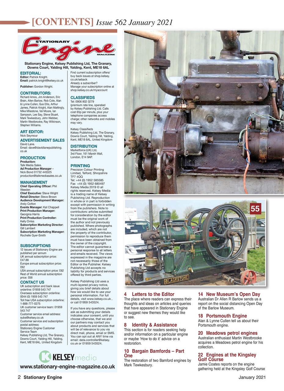 Stationary Engine Magazine - January 2021 Back Issue