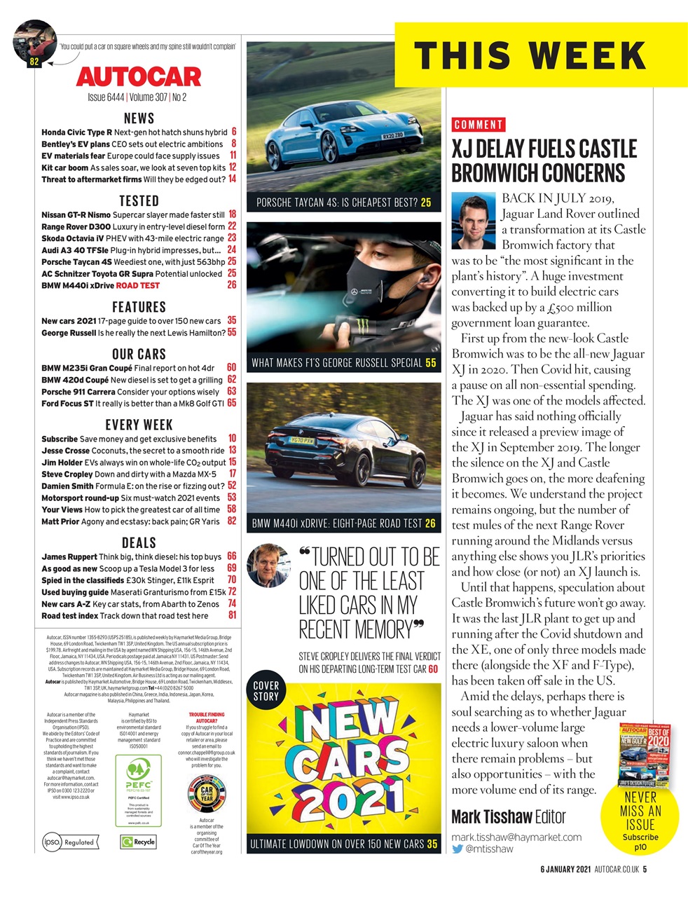Autocar Magazine - 6th January 2021 Back Issue