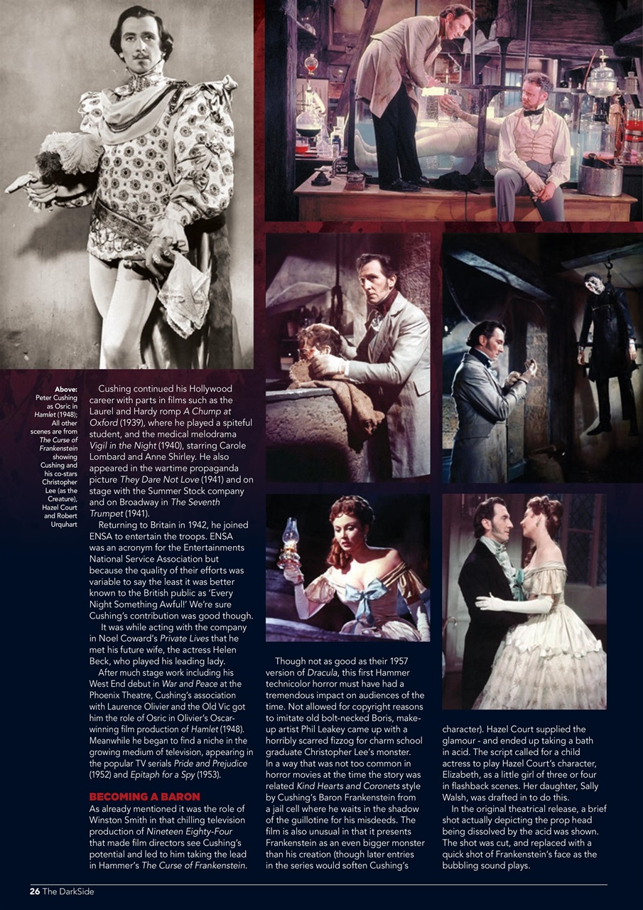 The Darkside Magazine - The Dark Side 214: FRANKENSTEIN CREATED CUSHING ...