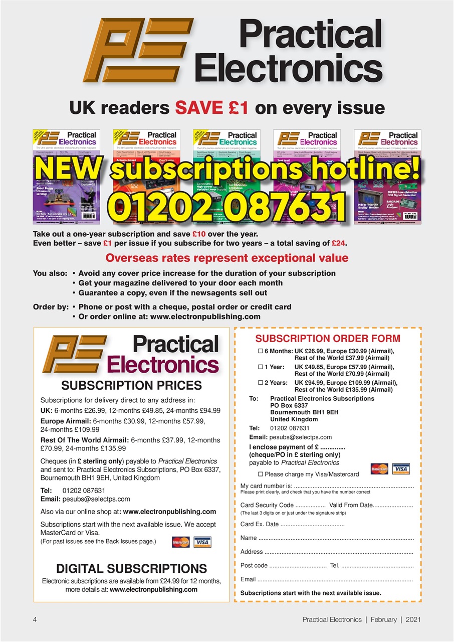Everyday Practical Electronics Magazine - Feb-21 Subscriptions | Pocketmags