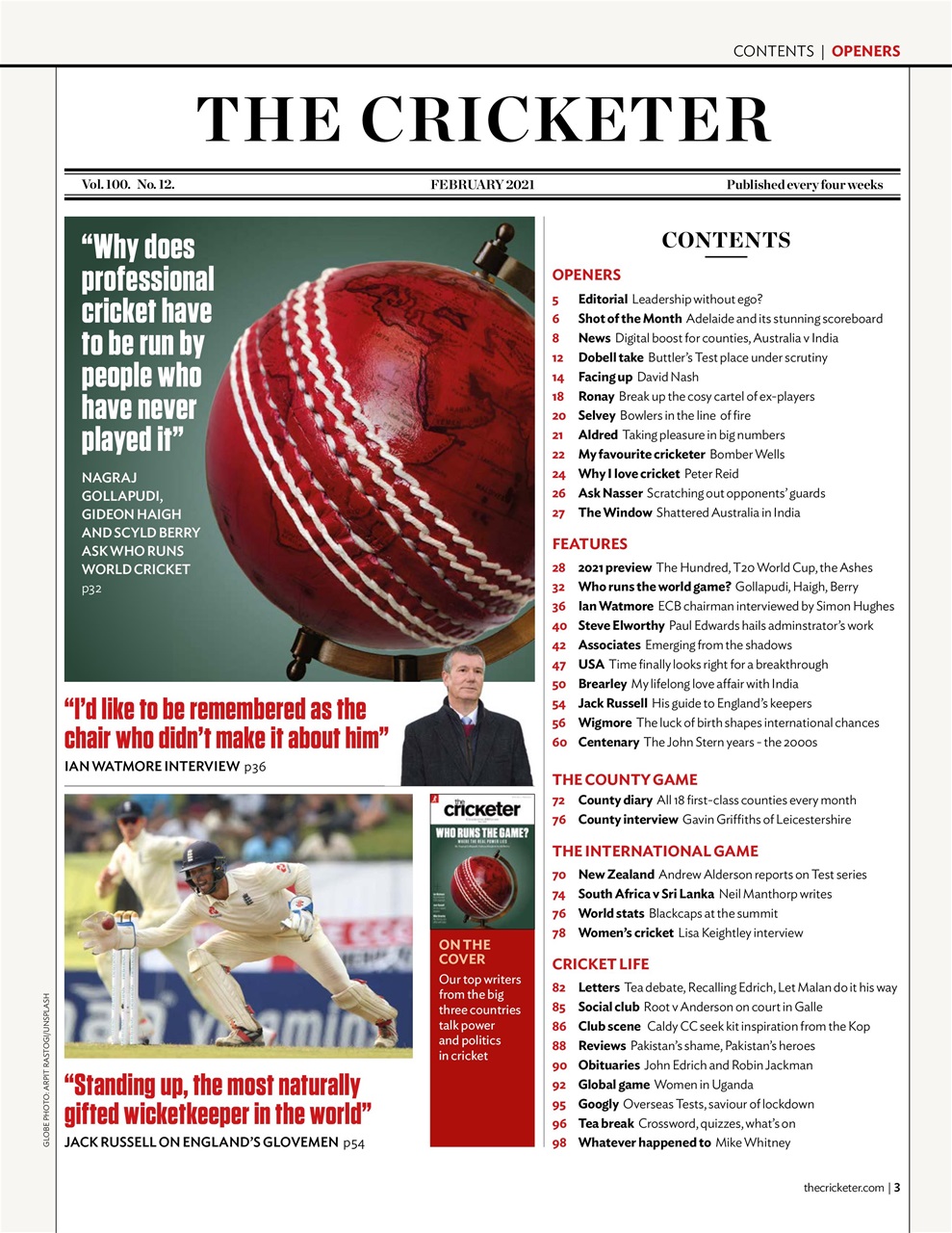 The Cricketer Magazine - February 2021 Subscriptions | Pocketmags