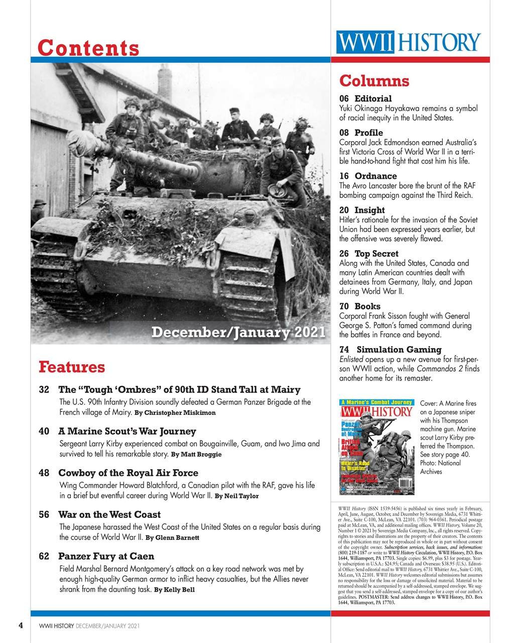 WW2 History Magazine - DEC / JAN 2021 Zurück Ausgabe