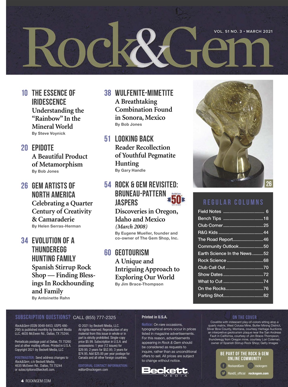 Rock&Gem Magazine - Mar 2021 Back Issue