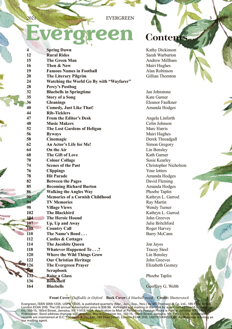 Evergreen Magazine - Spring 2021 Subscriptions | Pocketmags