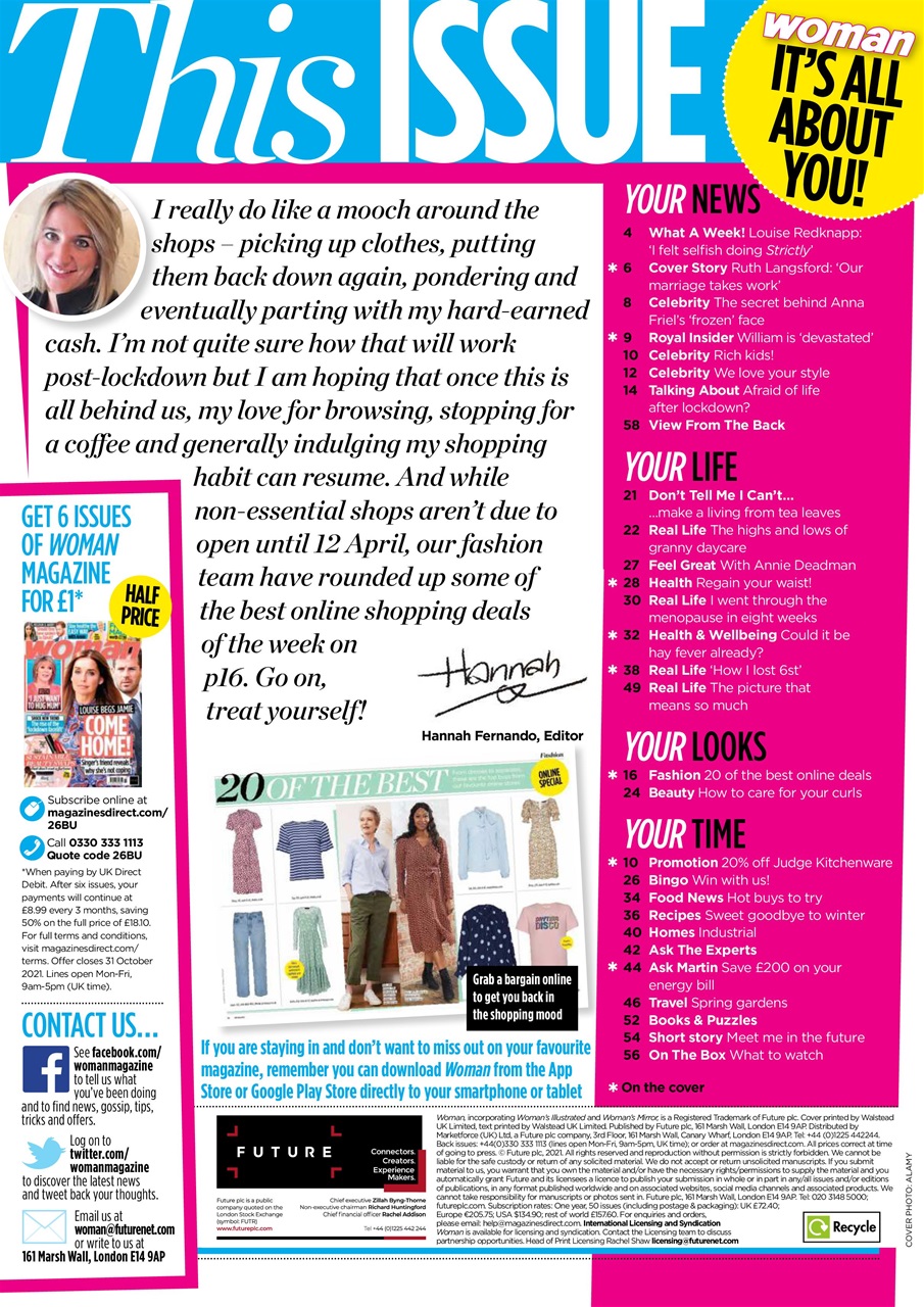 Woman Magazine - 22-Mar-2021 Back Issue