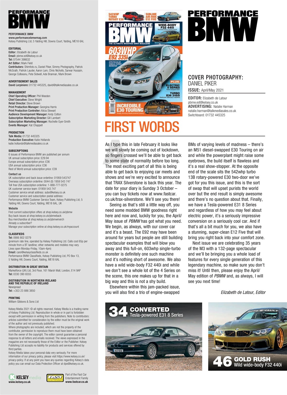 Performance BMW Magazine - April/May 2021 Subscriptions | Pocketmags