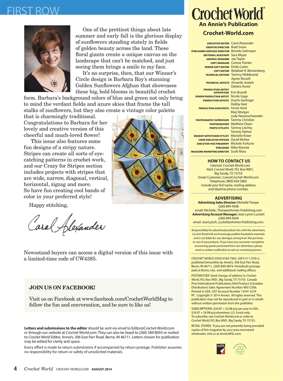 Crochet World Magazine - August 2014 Back Issue