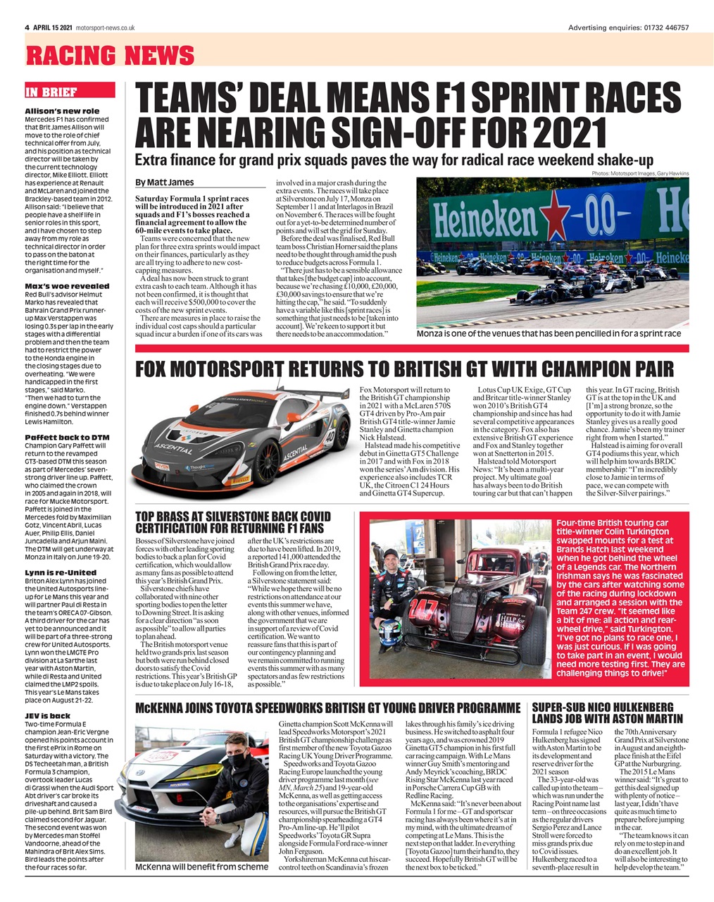 Motorsport News Magazine - 15-Apr-21 Subscriptions | Pocketmags
