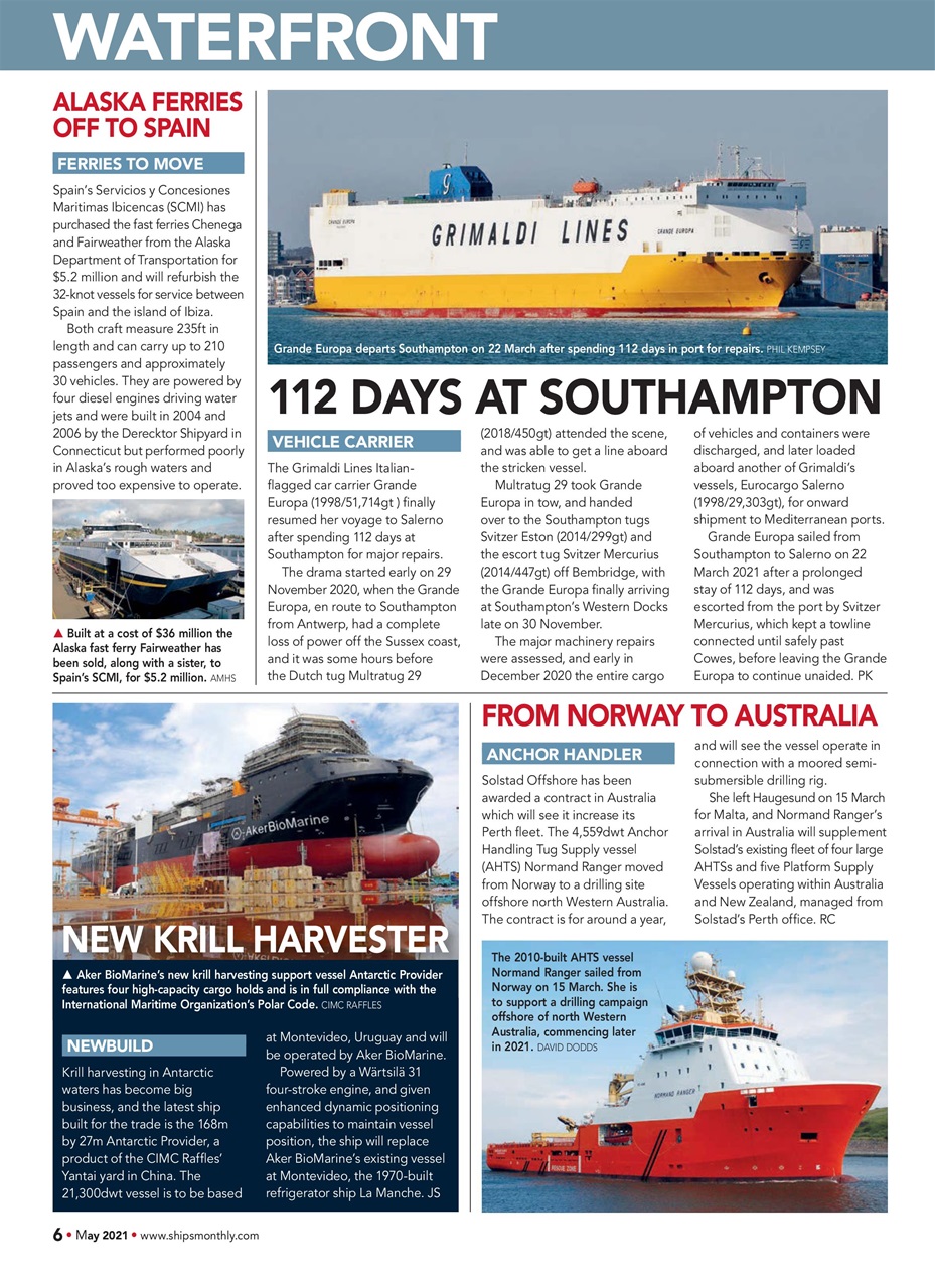 Ships Monthly Magazine - May-21 Subscriptions | Pocketmags