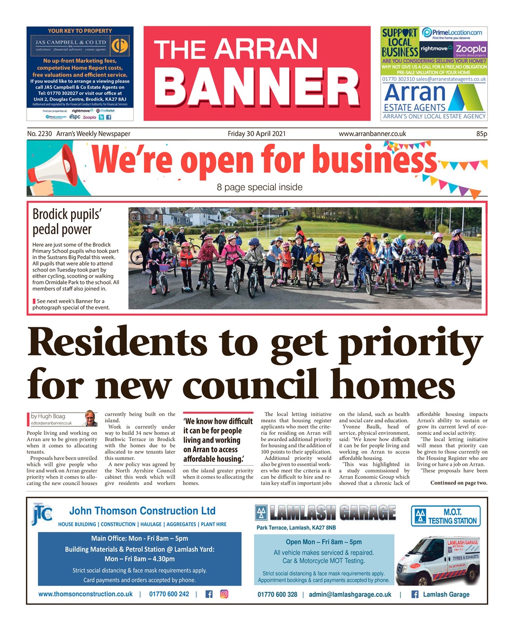 Arran Banner Magazine - 30 Apr 2021 Back Issue