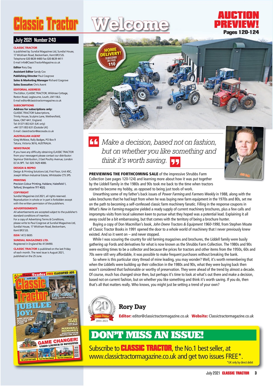 Classic Tractor Magazine - July 2021 Subscriptions | Pocketmags