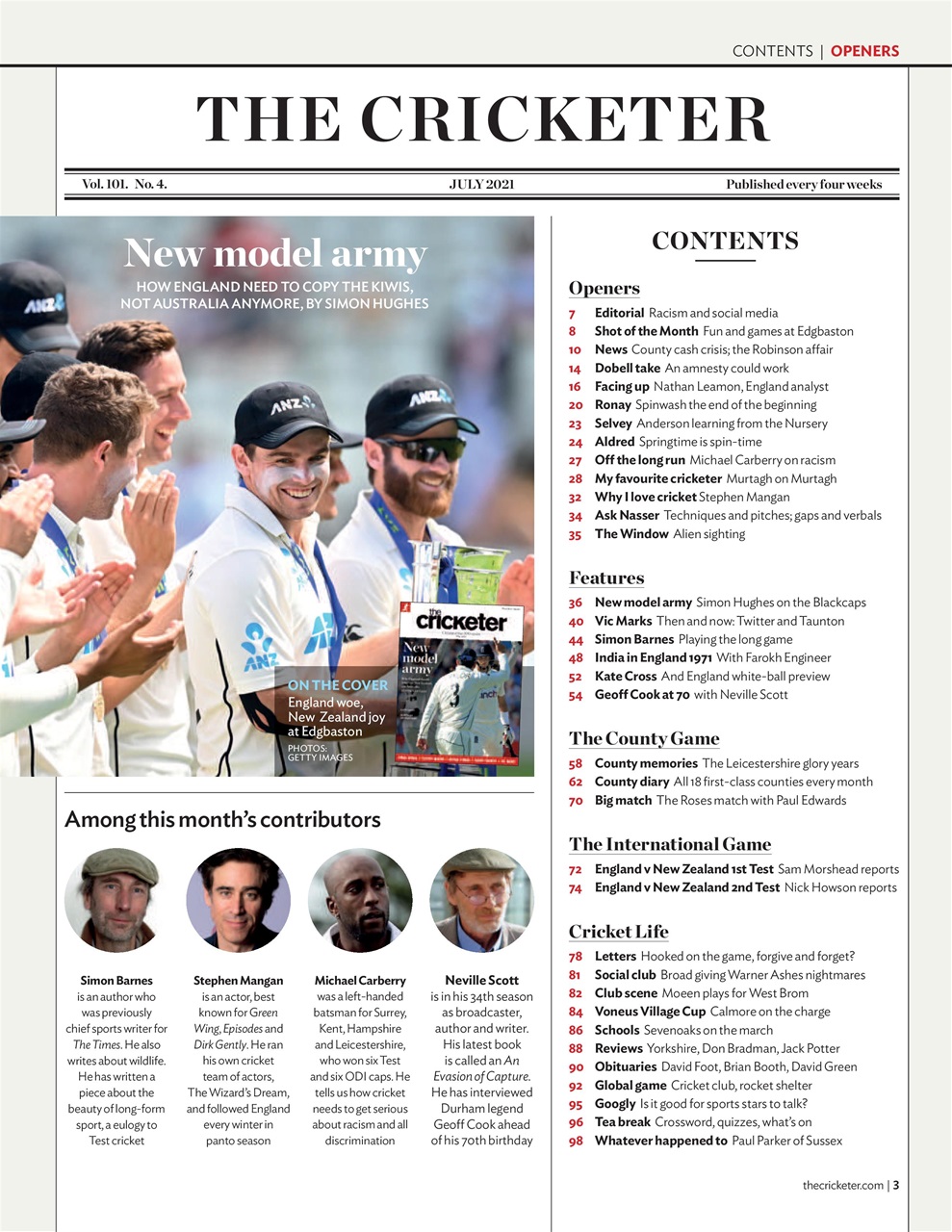 The Cricketer Magazine - July 2021 Subscriptions | Pocketmags