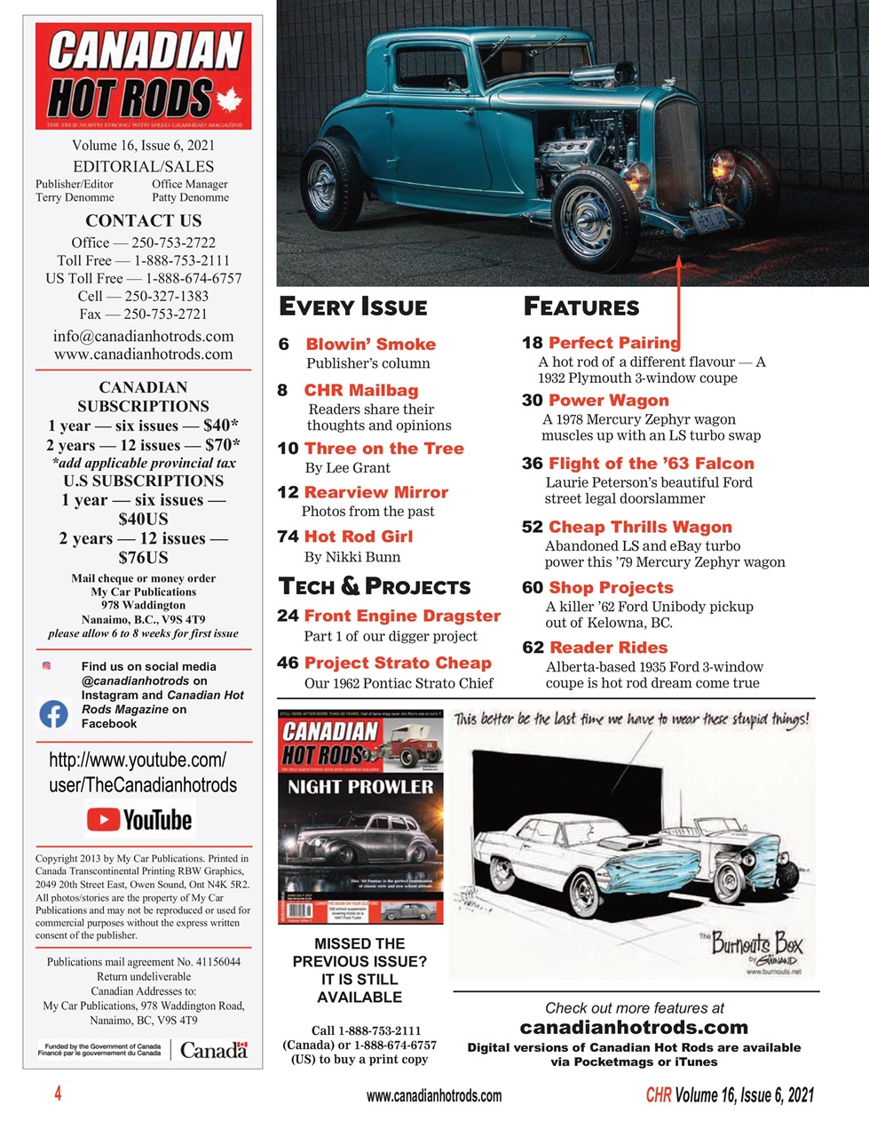 Canadian Hot Rods Magazine - Aug/Sep 2021 Subscriptions | Pocketmags