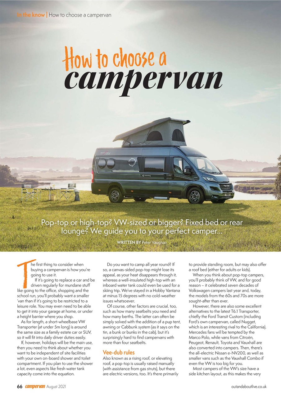 Campervan Magazine - Vantastic adventures - August 2021 Subscriptions ...