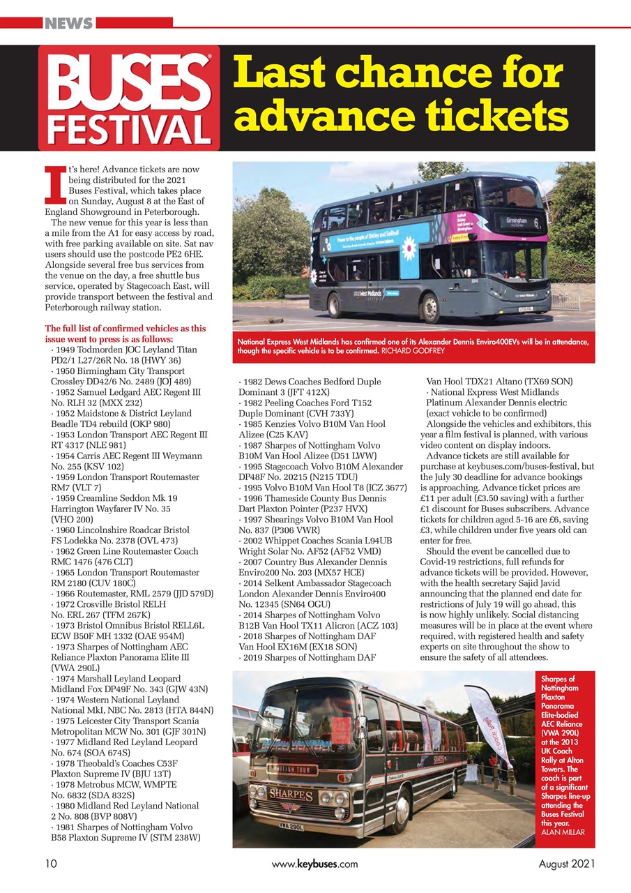 Buses Magazine - August 2021 Subscriptions | Pocketmags