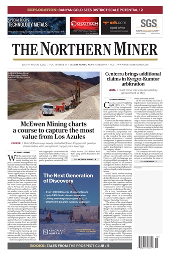 The Northern Miner Magazine - Vol. 107 No. 15 Back Issue