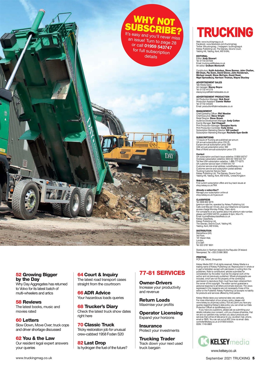 Trucking Magazine - Sep-21 Subscriptions | Pocketmags