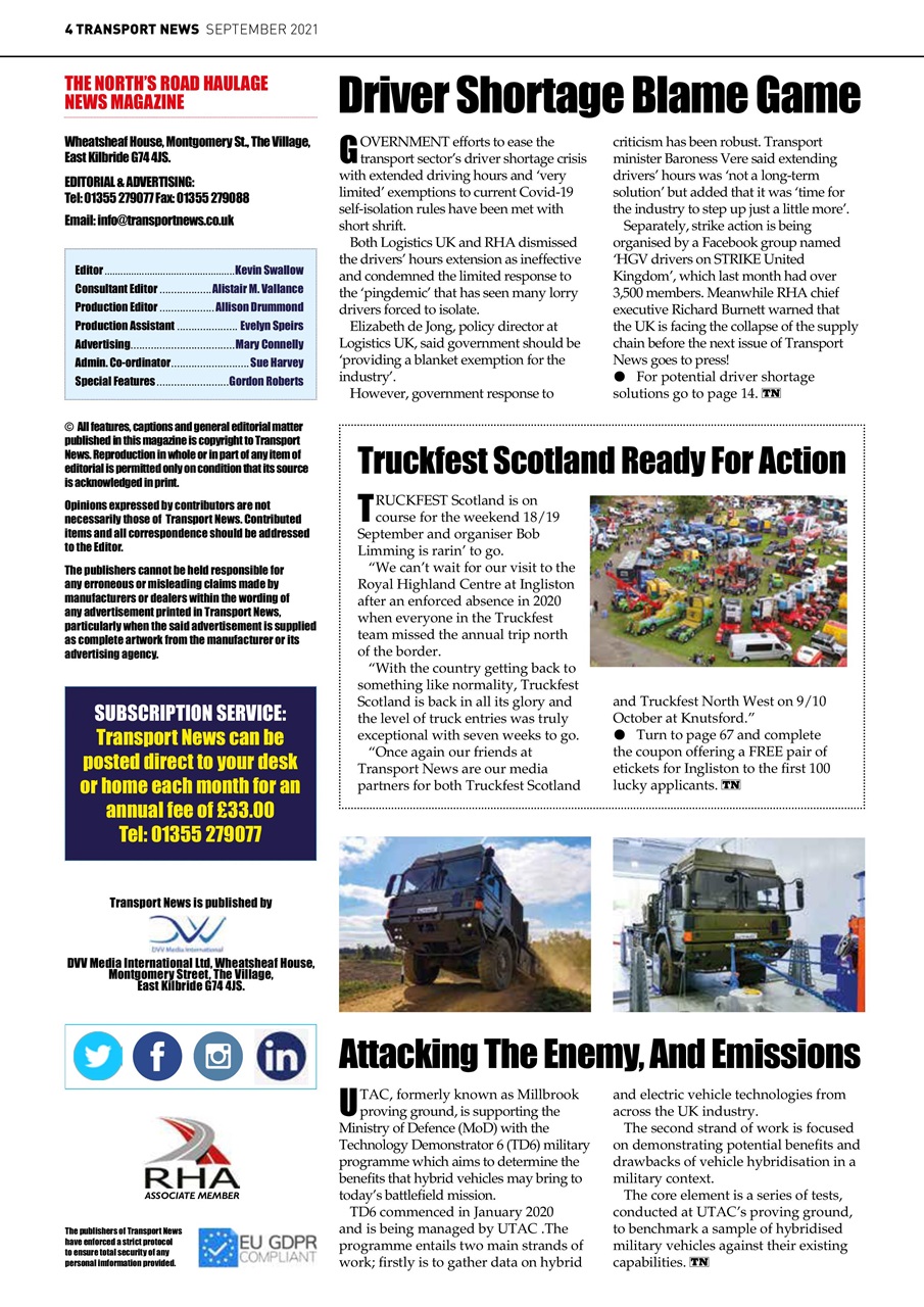 Transport News Magazine - Sept 2021 Back Issue
