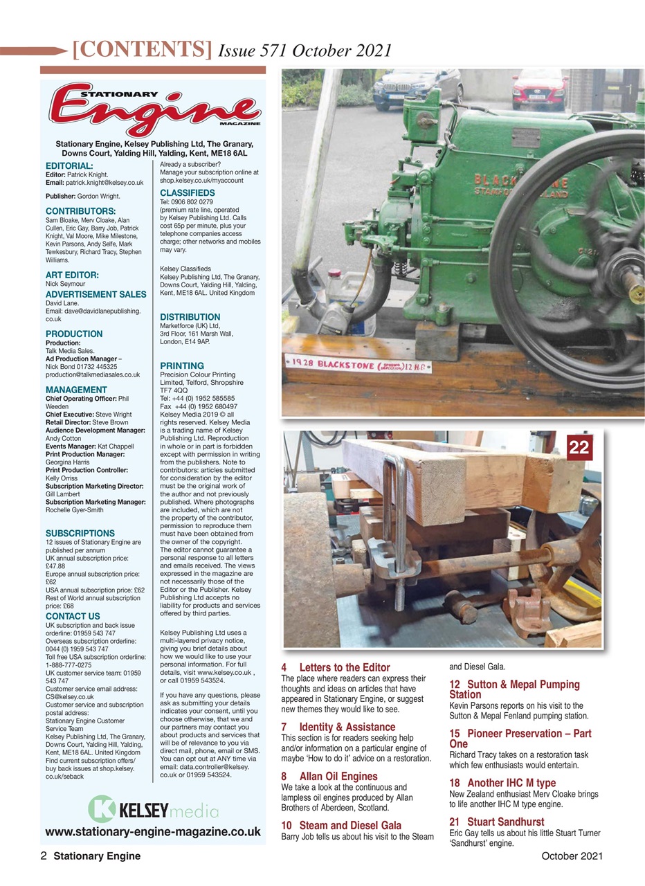 Stationary Engine Magazine - Oct-21 Subscriptions | Pocketmags